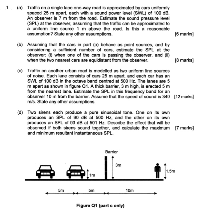 1. (a) Traffic on a single lane one-way road is | Chegg.com