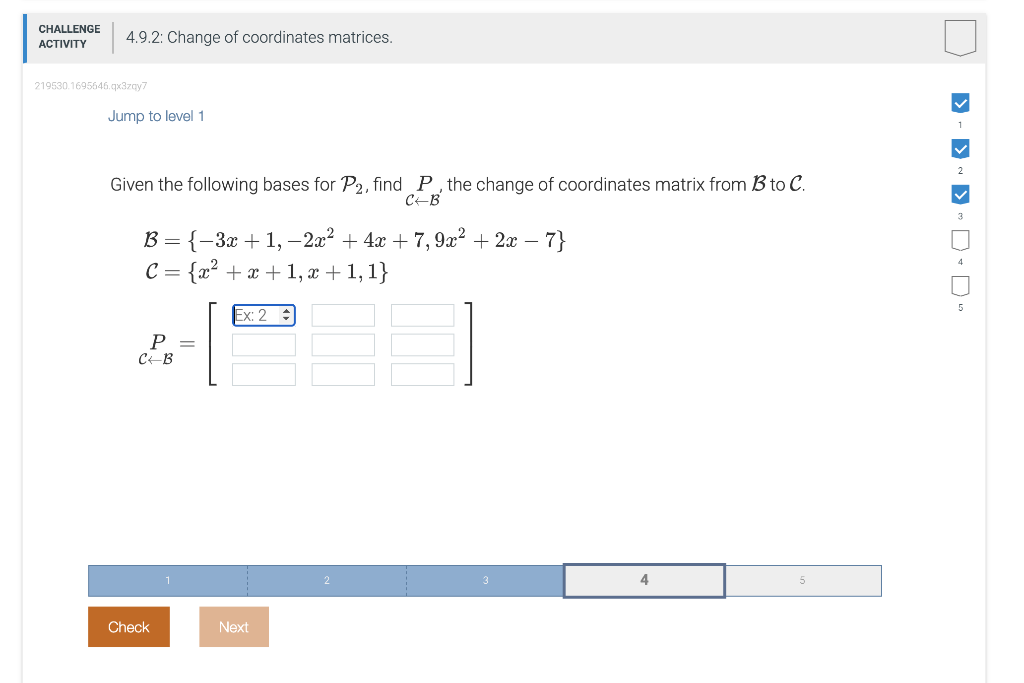 Solved CHALLENGE ACTIVITY 4.9.2: Change of coordinates | Chegg.com