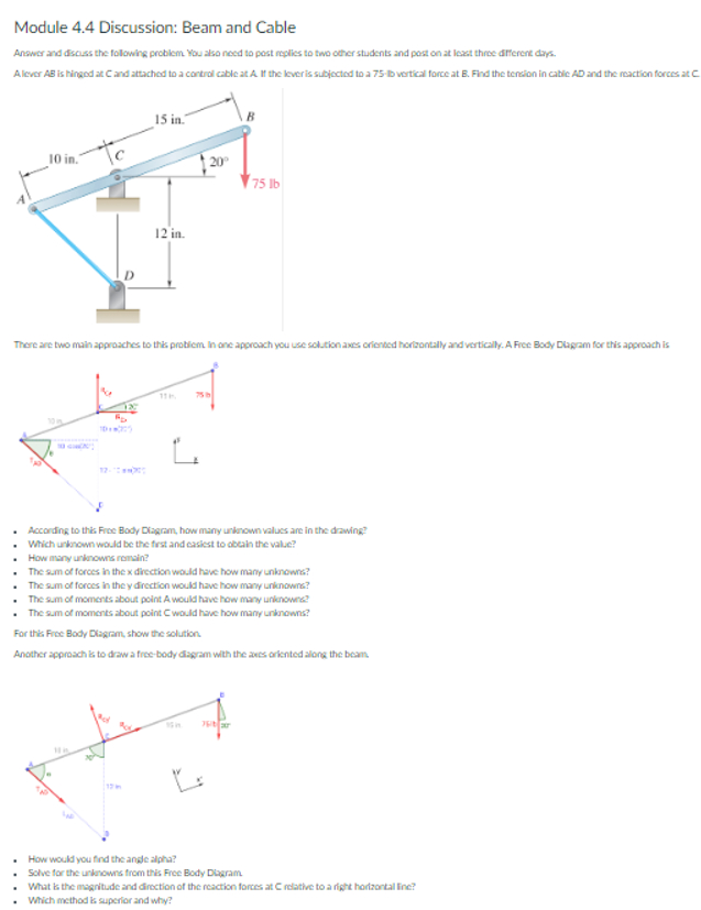 Solved A lever AB is hinged at C and attached to a control | Chegg.com