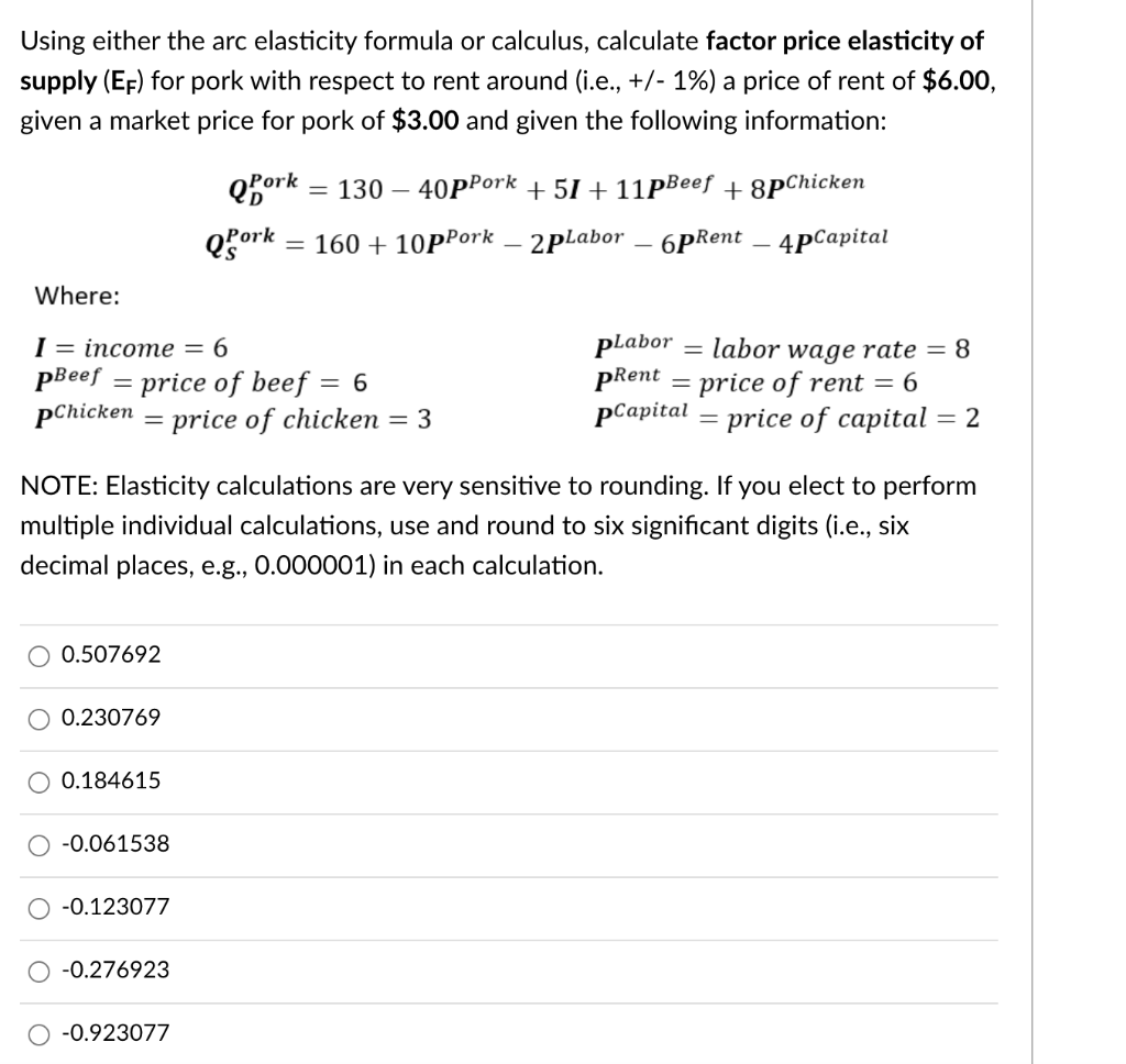 Solved Calculate cross price elasticity (Exy) using the arc | Chegg.com