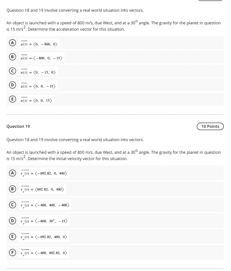 Solved Question 16 and 17 involve converting a real world | Chegg.com