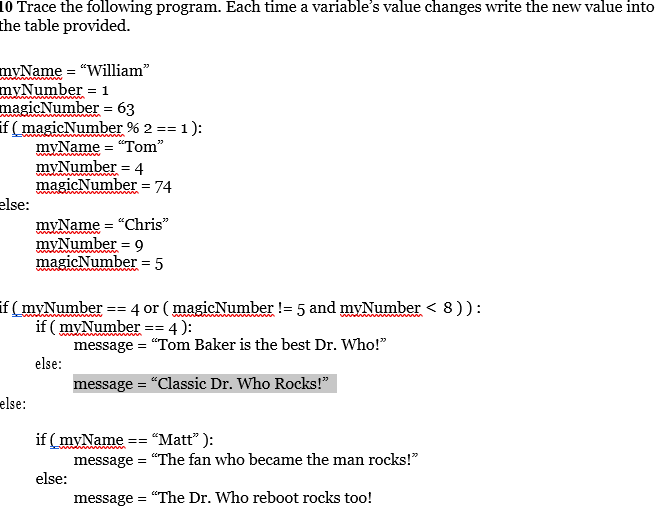 Solved 10 Trace the following program. Each time a | Chegg.com