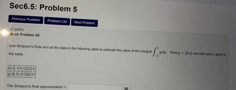 Solved Sec6.5: Problem 5 Previous Problem Problem List Next | Chegg.com
