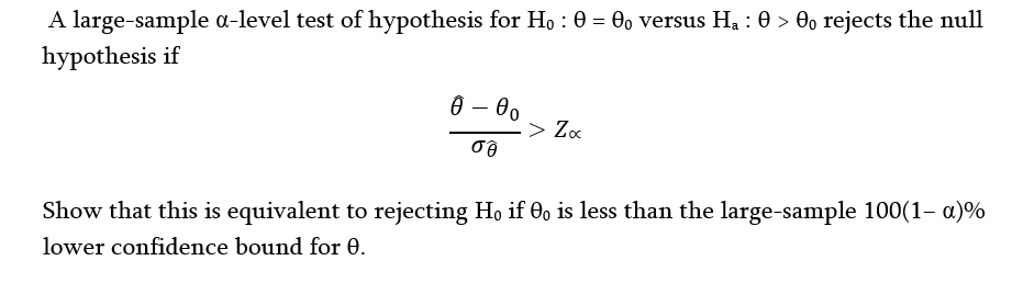 Solved A large-sample α-level test of hypothesis for H0:θ=θ0 | Chegg.com