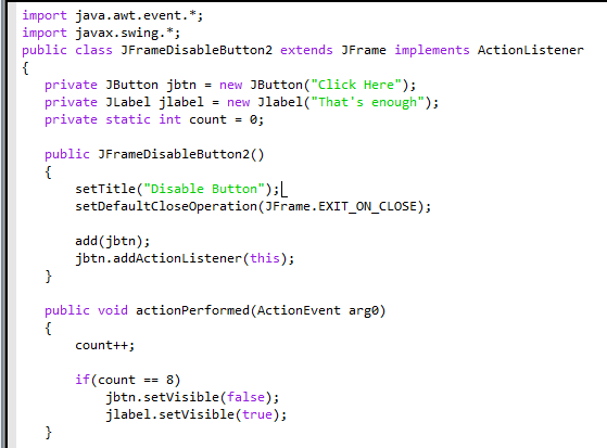 Java Swing Disable Button After Click Decoration Examples