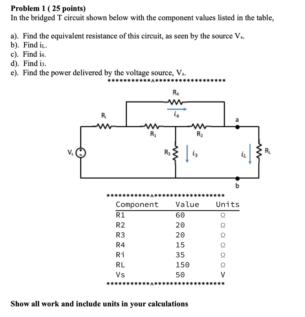 Solved Problem 1 ( 25 points) In the bridged T circuit shown | Chegg.com