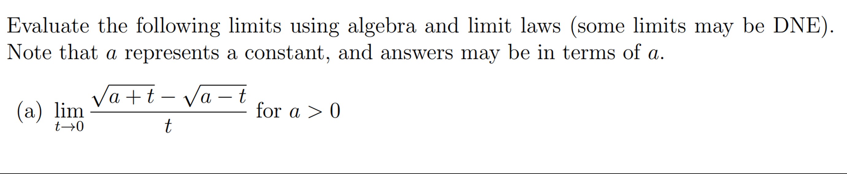 Solved Evaluate the following limits using algebra and limit | Chegg.com