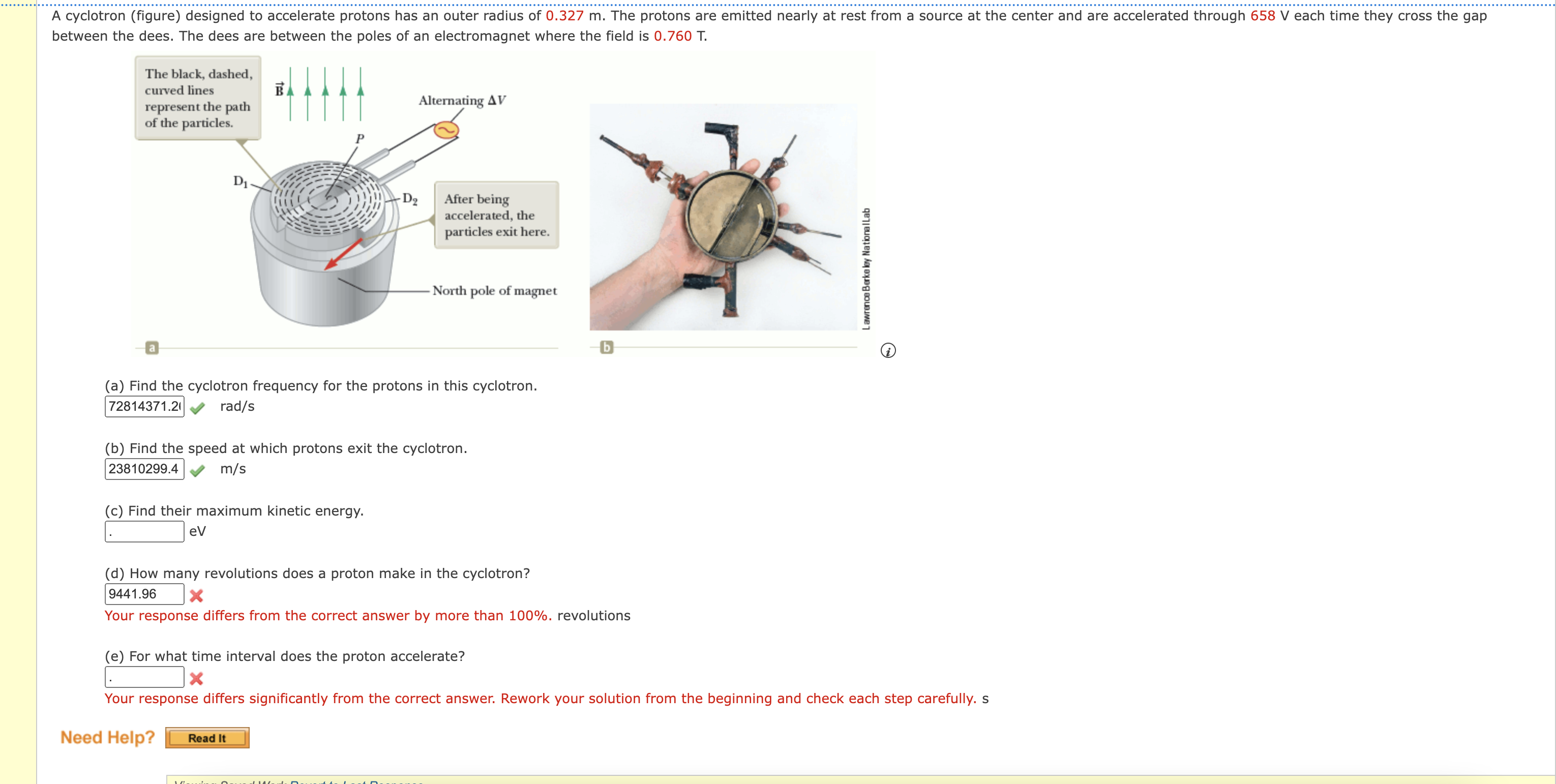 Solved (a) Find the cyclotron frequency for the protons in | Chegg.com