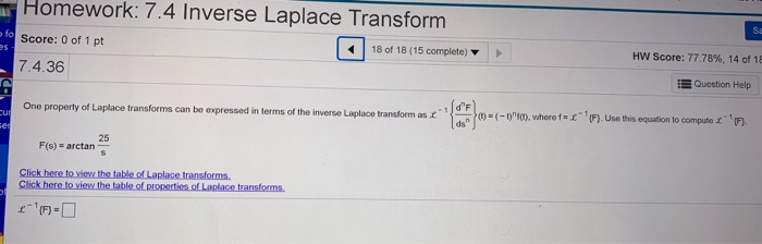 Solved Homework: 7.4 Inverse Laplace Transform S fo Score: 0 | Chegg.com