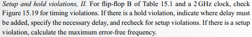 Solved Setup and hold violations, II. For flip-flop B of | Chegg.com