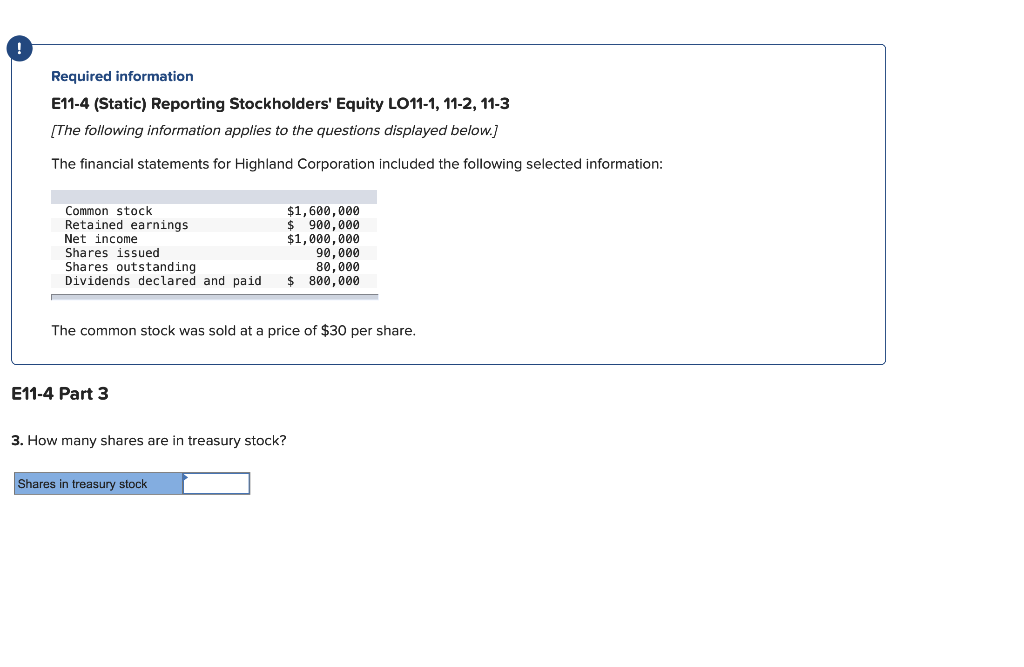 Solved Required information E11-4 (Static) Reporting | Chegg.com