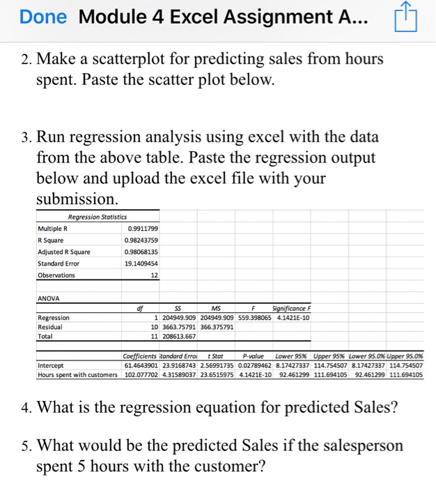 Solved Done Module 4 Excel Assignment A... T1 2. Make a | Chegg.com