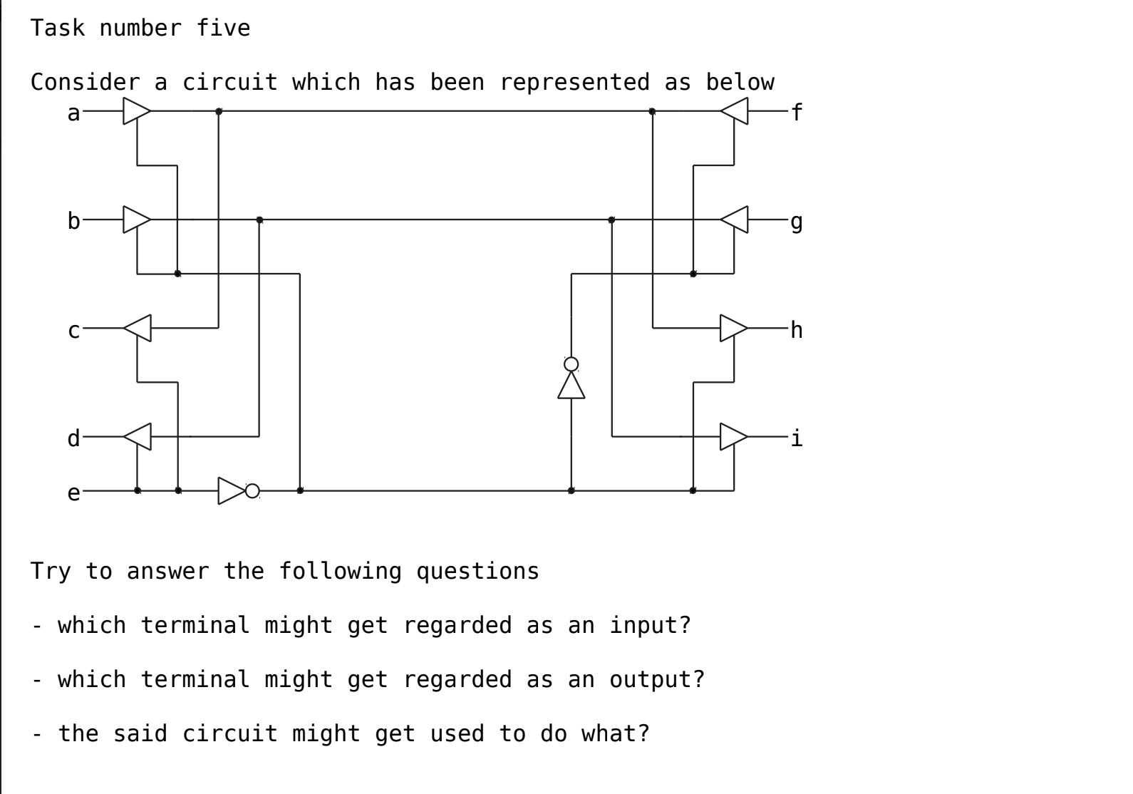 Solved Task number fiveTry to answer the following | Chegg.com