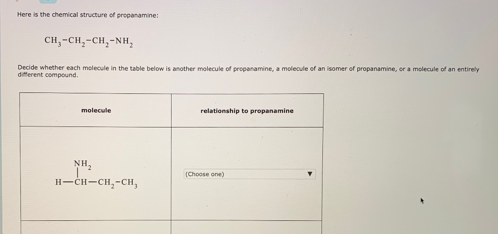 Solved Here is the chemical structure of propanamine: | Chegg.com