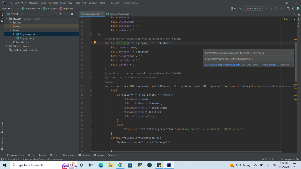 Solved II Ele Edit Yiew Eavigate Scode Refactor Quild | Chegg.com