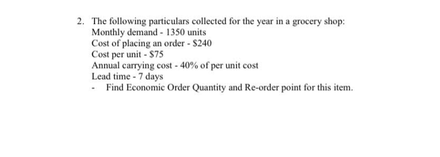 Solved 2. ﻿The following particulars collected for the year | Chegg.com