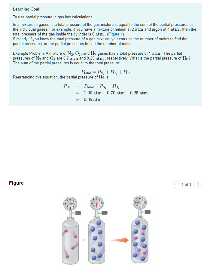 Solved Learning Goal: To use partial pressure in gas law | Chegg.com