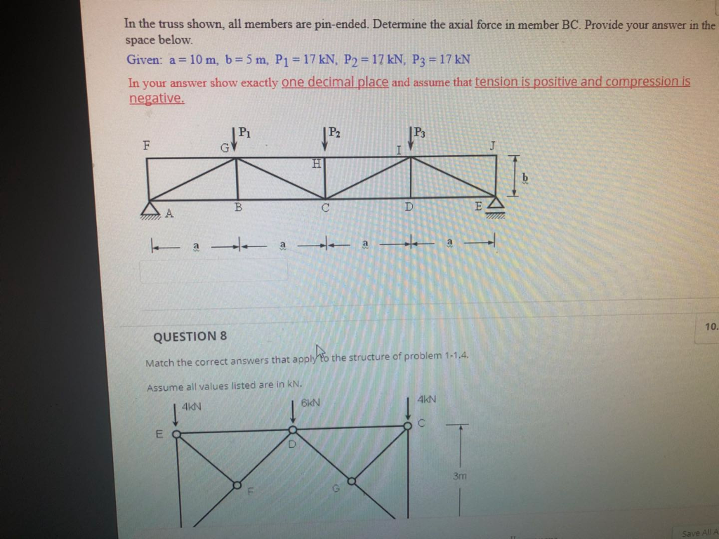 Solved In the truss shown, all members are pin-ended. | Chegg.com