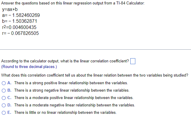 Solved Answer the questions based on this linear regression | Chegg.com