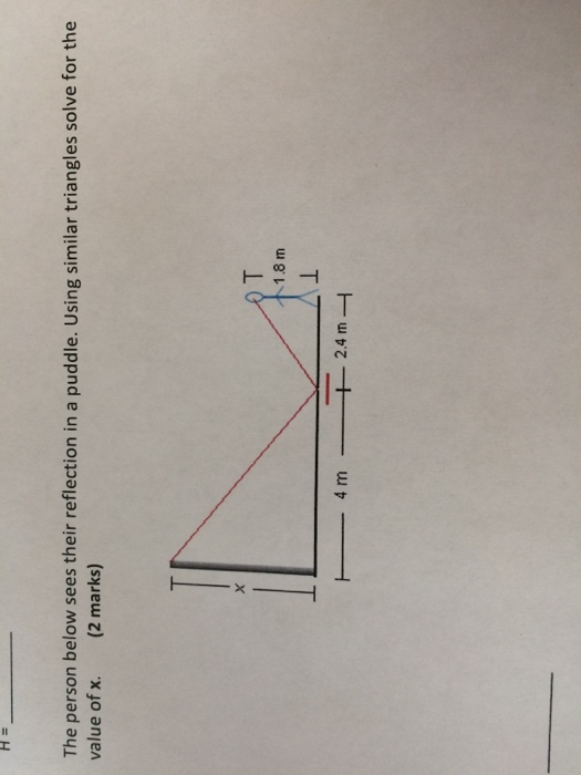 Solved The person below sees their reflection in a puddle. | Chegg.com