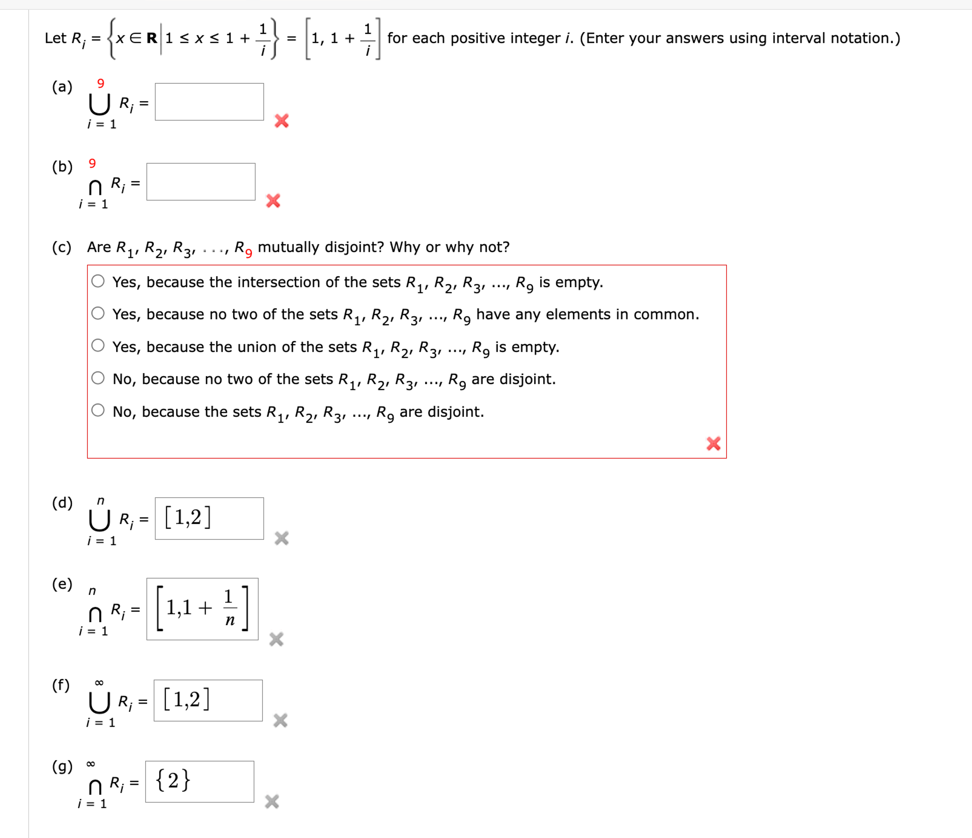 Solved Let Ri={xinR|1≤x≤1+1i}=[1,1+1i] ﻿for each positive | Chegg.com