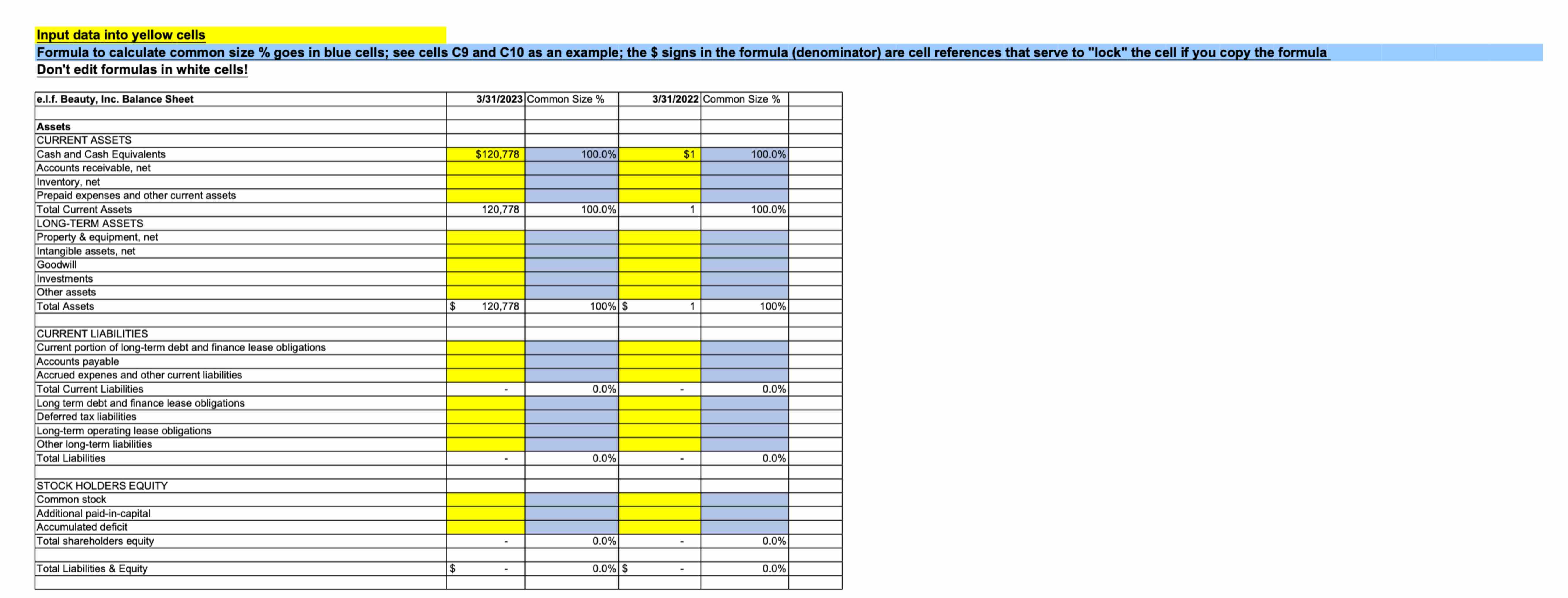 Solved Input data into yellow cellsFormula to calculate | Chegg.com