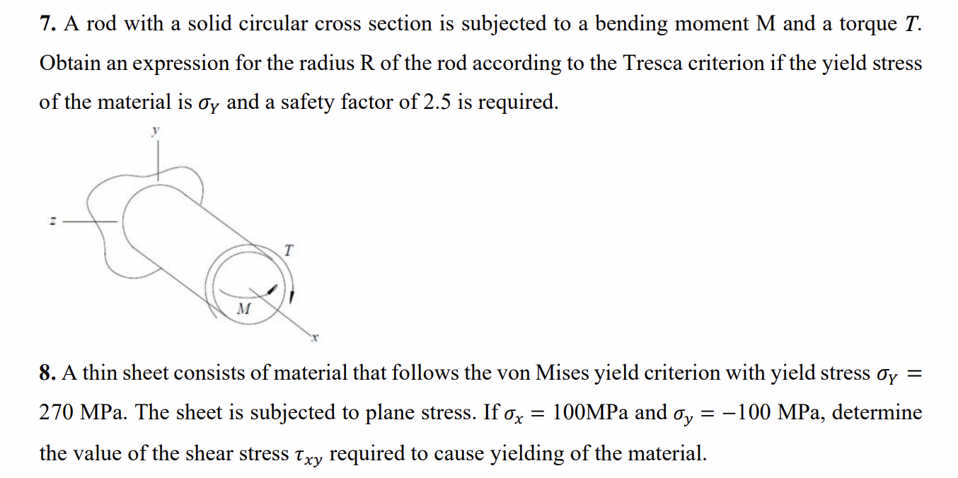 Solved 7. A rod with a solid circular cross section is | Chegg.com