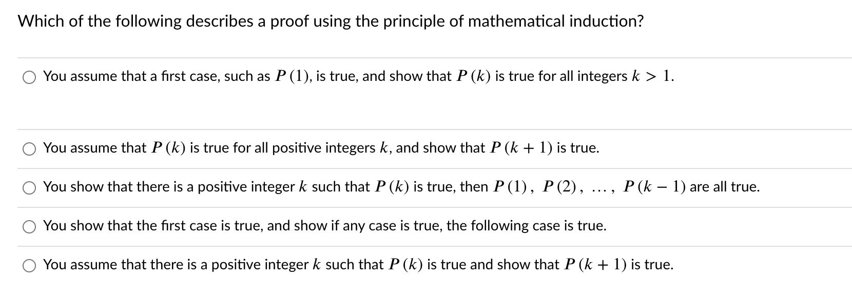Solved Which of the following describes a proof using the | Chegg.com