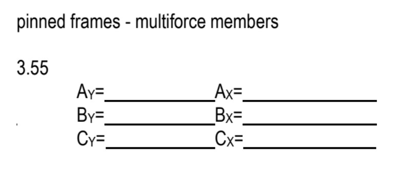 Solved 3.55pinned frames - multiforce members 3.55 | Chegg.com