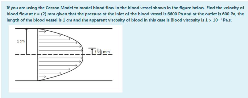 If you are using the Casson Model to model blood flow | Chegg.com