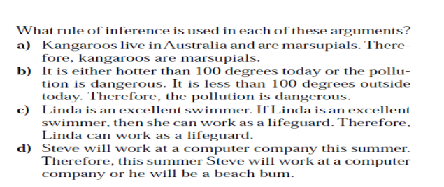 Solved What rule of inference is used in each of these | Chegg.com