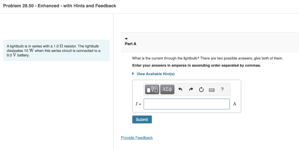 Solved Problem 28.50 - Enhanced - with Hints and Feedback | Chegg.com