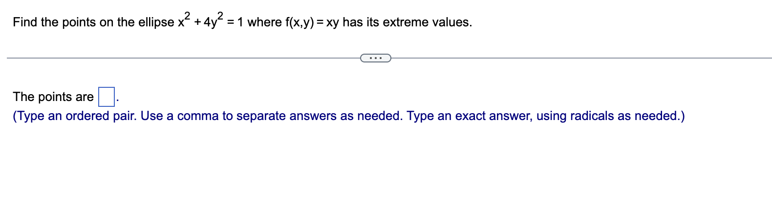 Find the points on the ellipse x2+4y2=1 ﻿where | Chegg.com