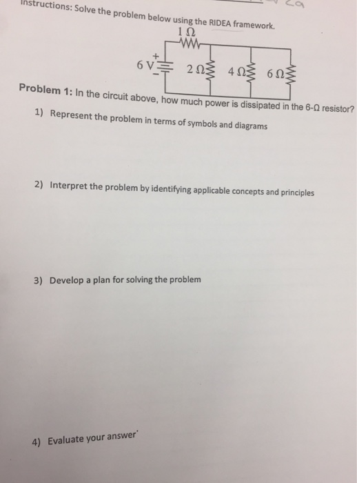 Solved Instructions:Solve the problem below using the RIDEA | Chegg.com