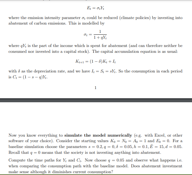 Solved Task 3: We want to reproduce a simplified DICE models | Chegg.com