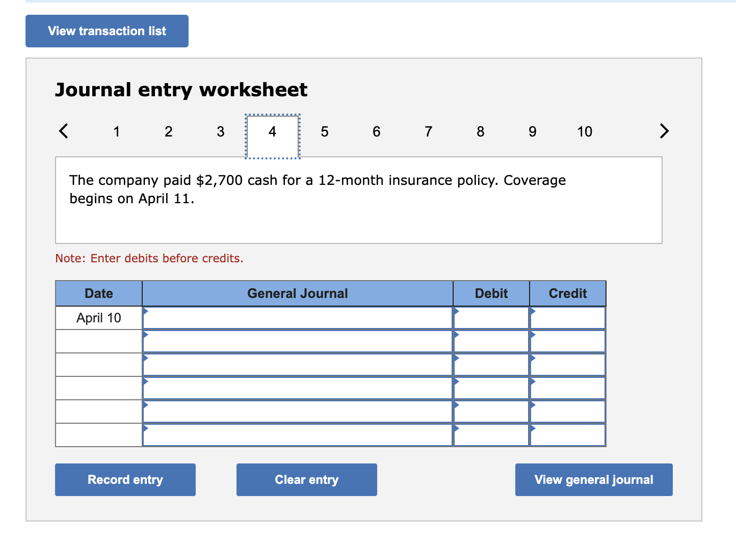 Solved Journal entry worksheet 89 The company paid $2,700 | Chegg.com