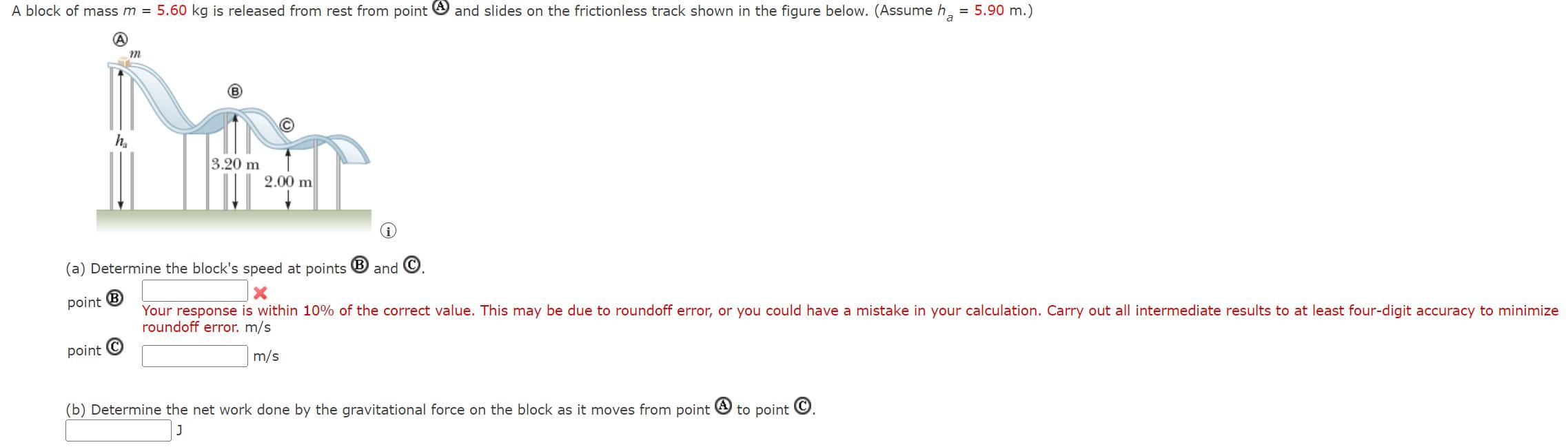 Solved block of mass m=5.60 kg is released from rest from | Chegg.com