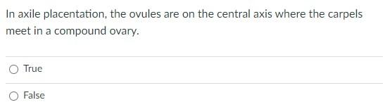 Solved In marginal placentation, the ovules are on the ovary | Chegg.com