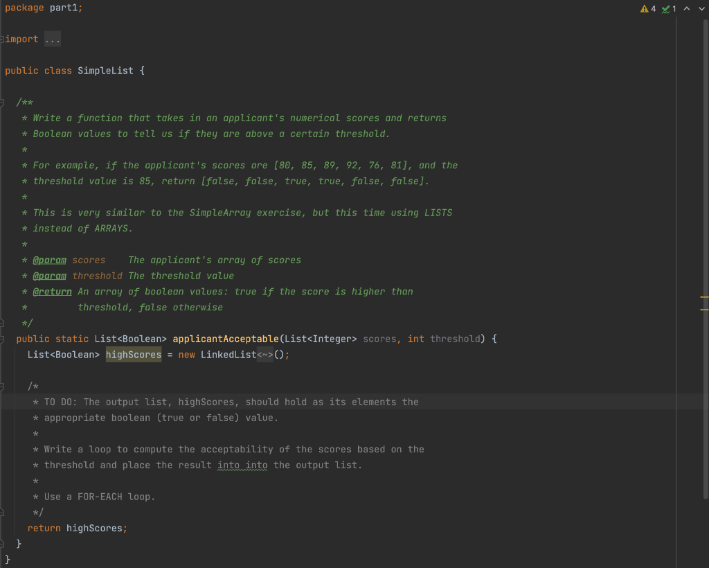 Solved package part1; A4 X1 import ... public class | Chegg.com