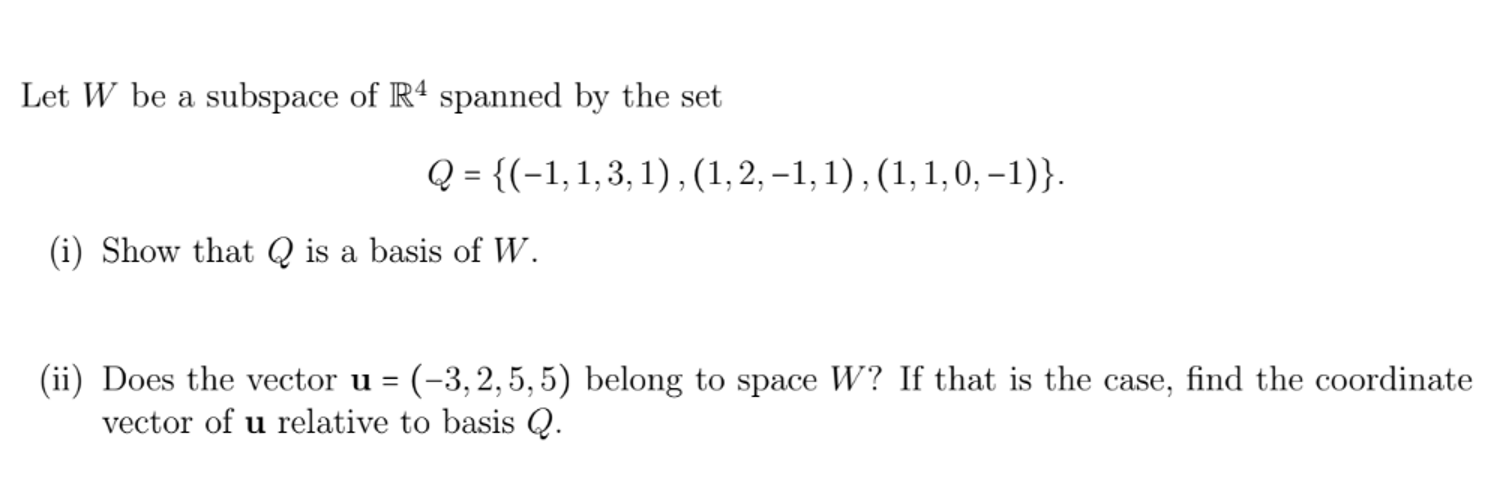 Solved Let \\( W \\) be a subspace of \\( \\mathbb{R}^{4} | Chegg.com