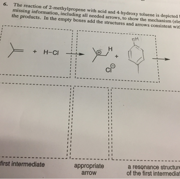 Solved The reaction of 2-methylpropene with acid and | Chegg.com