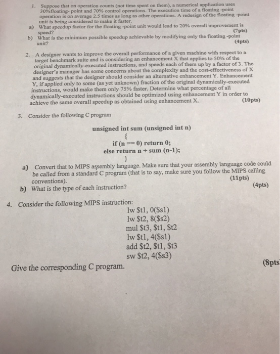 1. Suppose that on operation counts (not time spent | Chegg.com