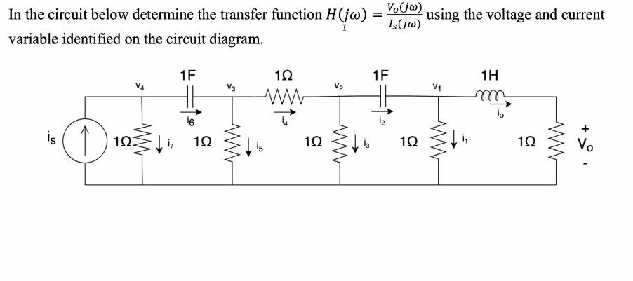 Solved In the circuit below determine the transfer function | Chegg.com