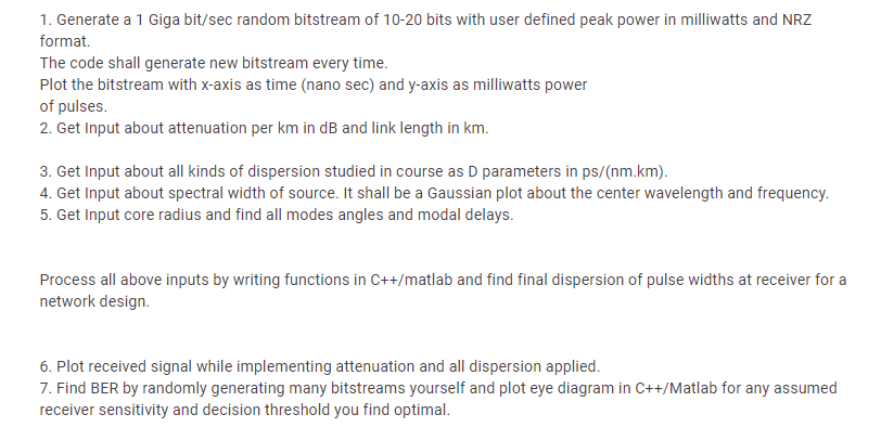 This problem is related to Optical Networks... Kindly | Chegg.com
