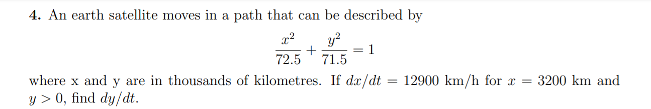 Solved 4. An earth satellite moves in a path that can be | Chegg.com