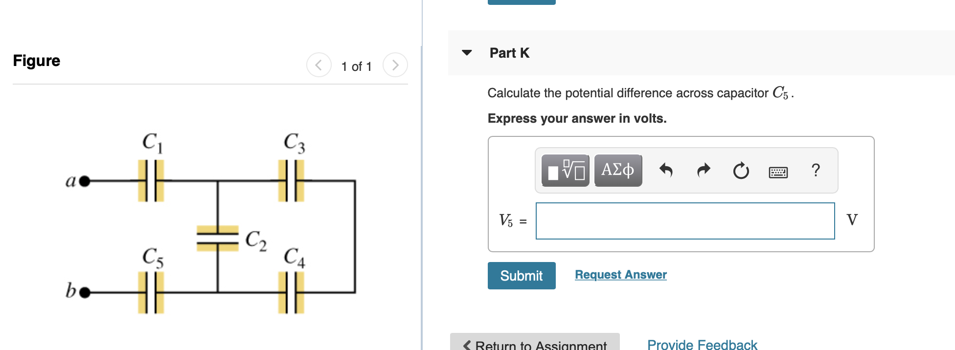 Solved In (Figure 1), C = C5 = 8.2 pF and C2 = C3 = C4 = 4.5 | Chegg.com