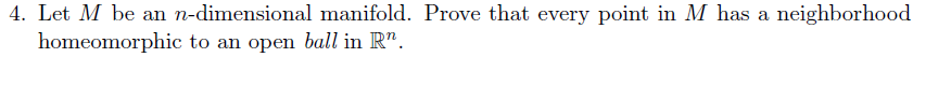 Solved 4. Let M be an n-dimensional manifold. Prove that | Chegg.com