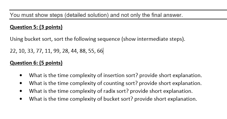 Solved You must show steps (detailed solution) and not only | Chegg.com
