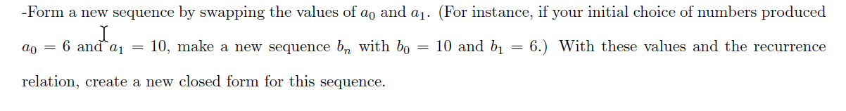 Need help creating a sequence with values (the first | Chegg.com