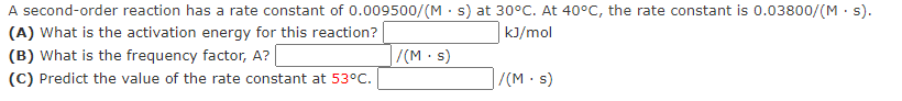 Solved A second-order reaction has a rate constant of | Chegg.com